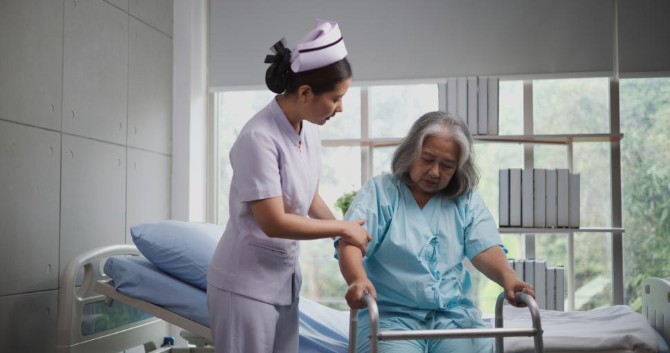 Free Stock Photo of Portrait of Young nurse caring for an elderly woman ...