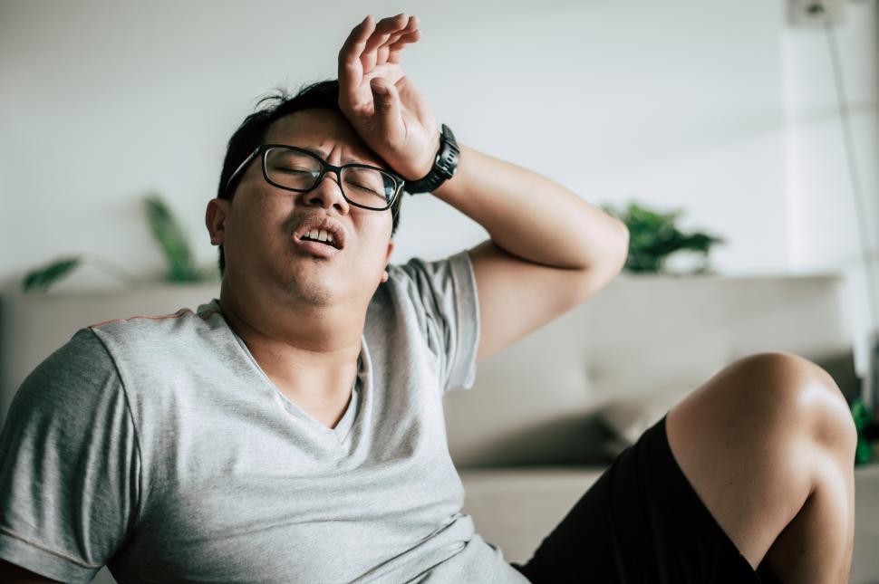 Free Stock Photo of Young fat man exhausted down after workout ...