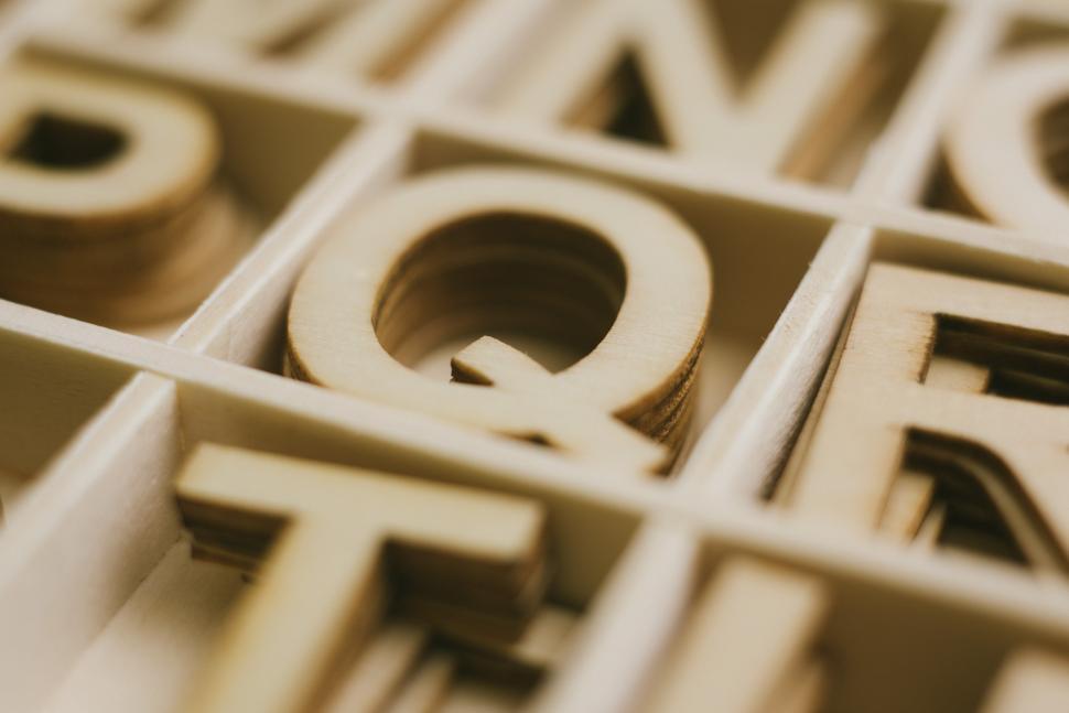 Free Stock Photo of Wooden letters arranged in a box for crafting ...
