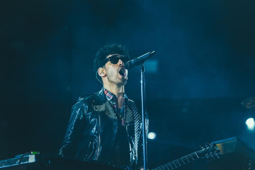 Free Stock Photo of Singer performs passionately on stage during ...