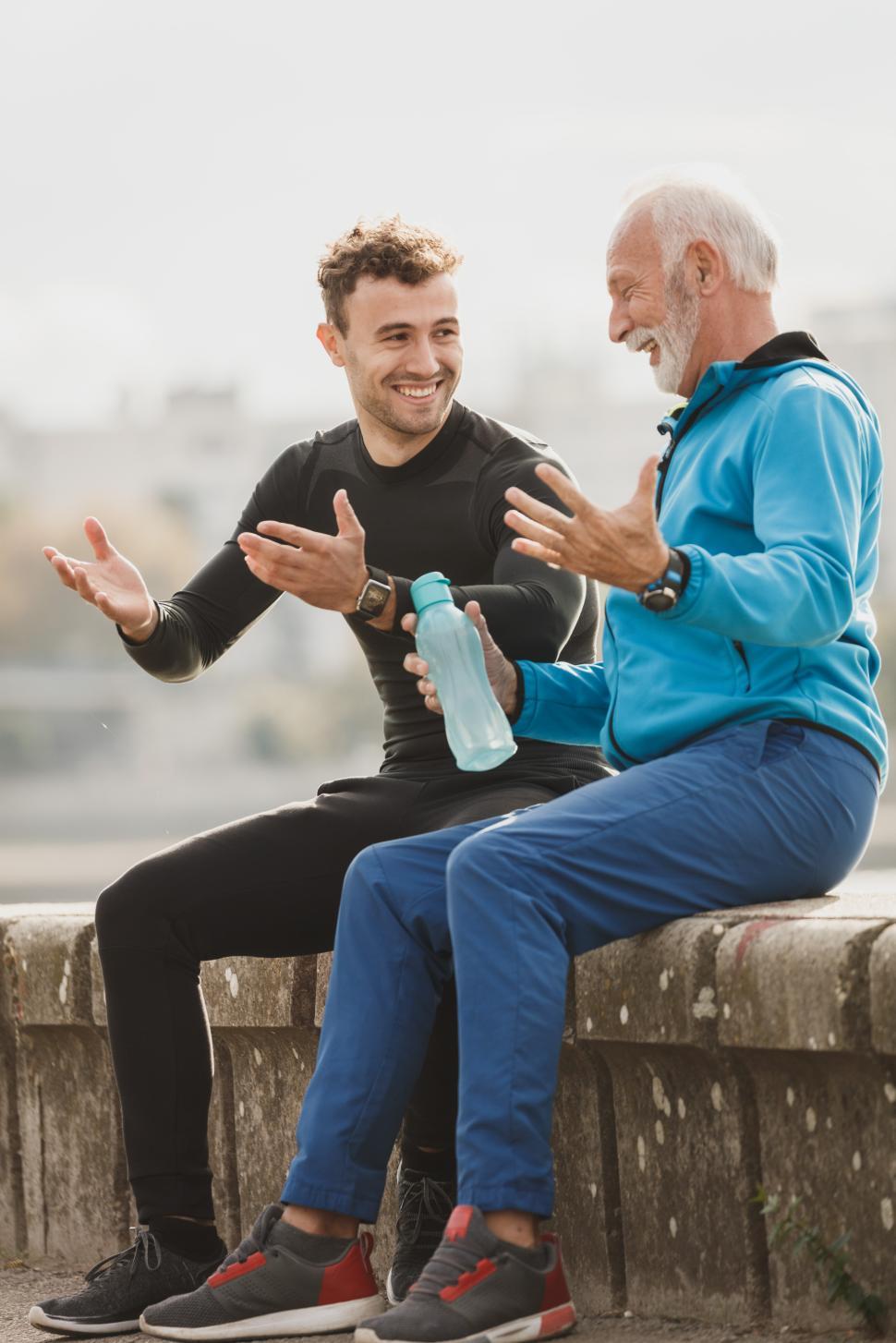 Free Stock Photo of Conversations between two men by the waterfront ...