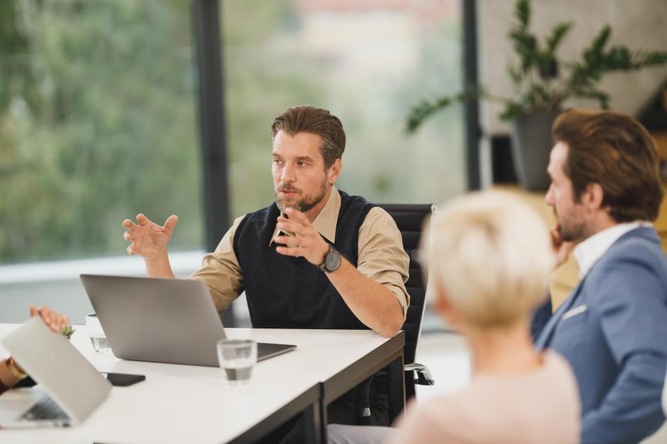 Free Stock Photo of Business meeting on strategy engagement in modern ...