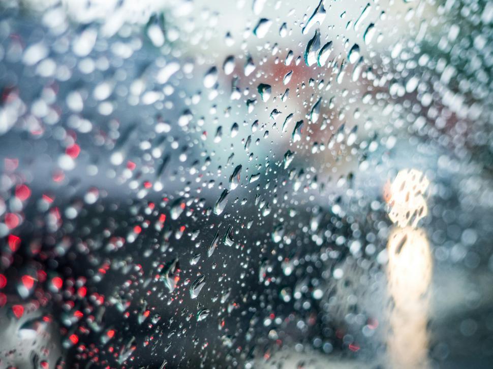 Free Stock Photo of City street view under rainy weather with blurred ...