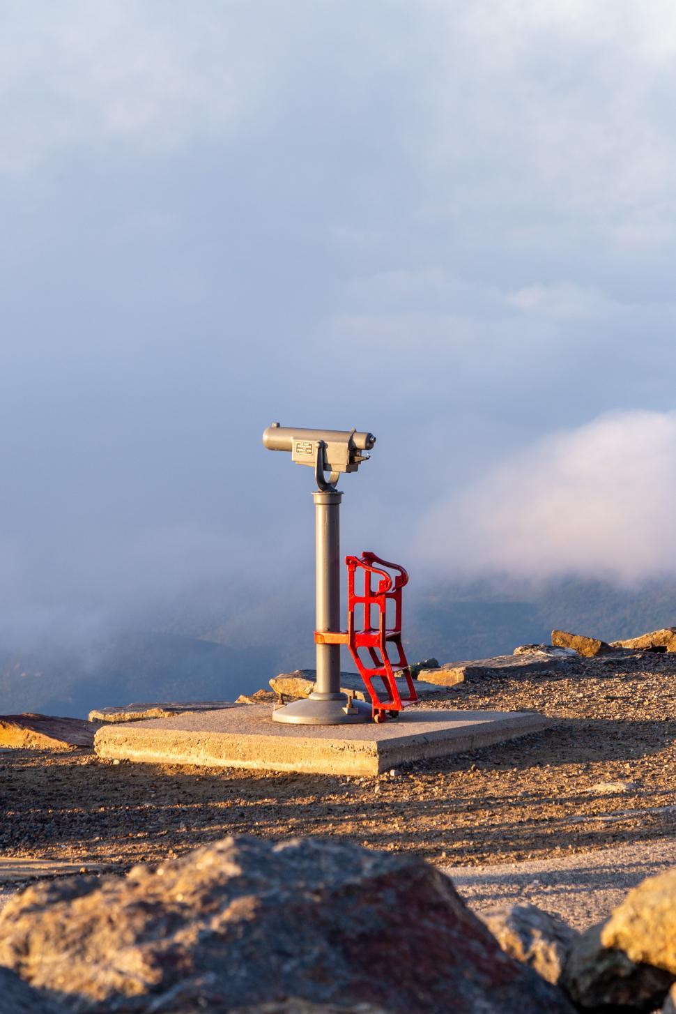 Free Stock Photo of Scenic viewpoint features a telescope surrounded by ...