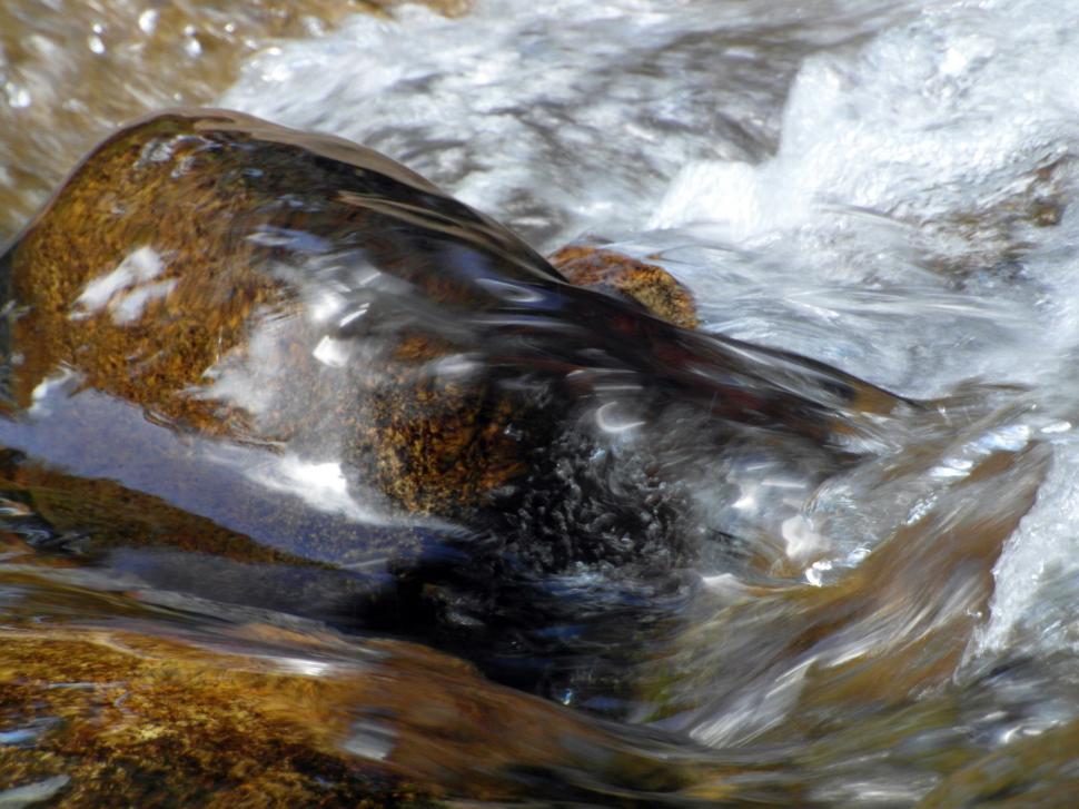 Free Stock Photo of Water rushing by smooth boulders in a river ...