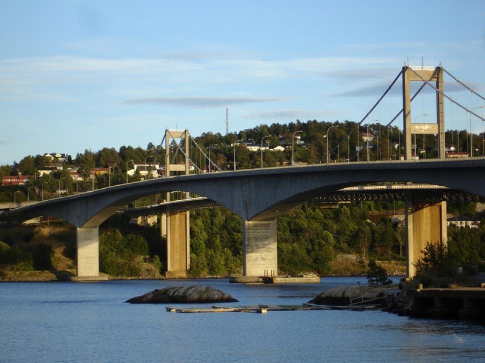 Free Stock Photo of Large Bridge Spanning Across Vast Body of Water ...