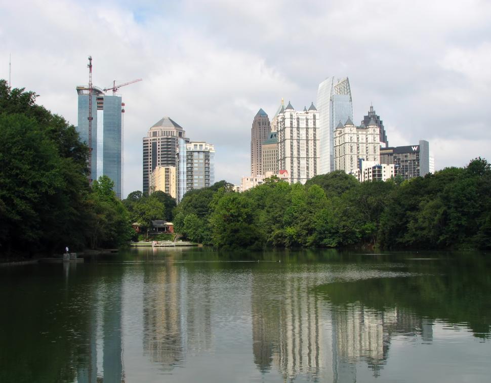 Free Stock Photo of Atlanta skyline view with a lake | Download Free ...