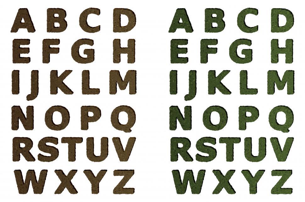 Free Stock Photo of Green and Brown Mosaic Alphabet Sets | Download ...
