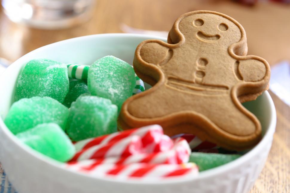 Free Stock Photo of Gingerbread man and Jelly cubes | Download Free ...
