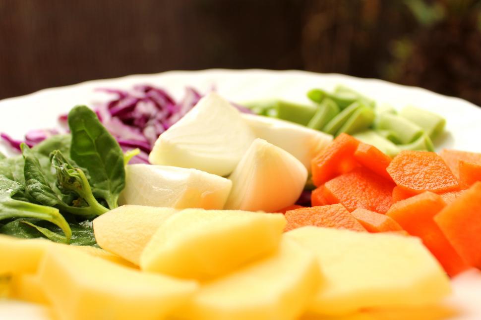 Free Stock Photo of Some basic soup ingredients - spinach, potato ...