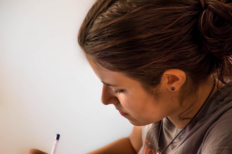 Free Stock Photo of Woman Writing on Piece of Paper | Download Free ...