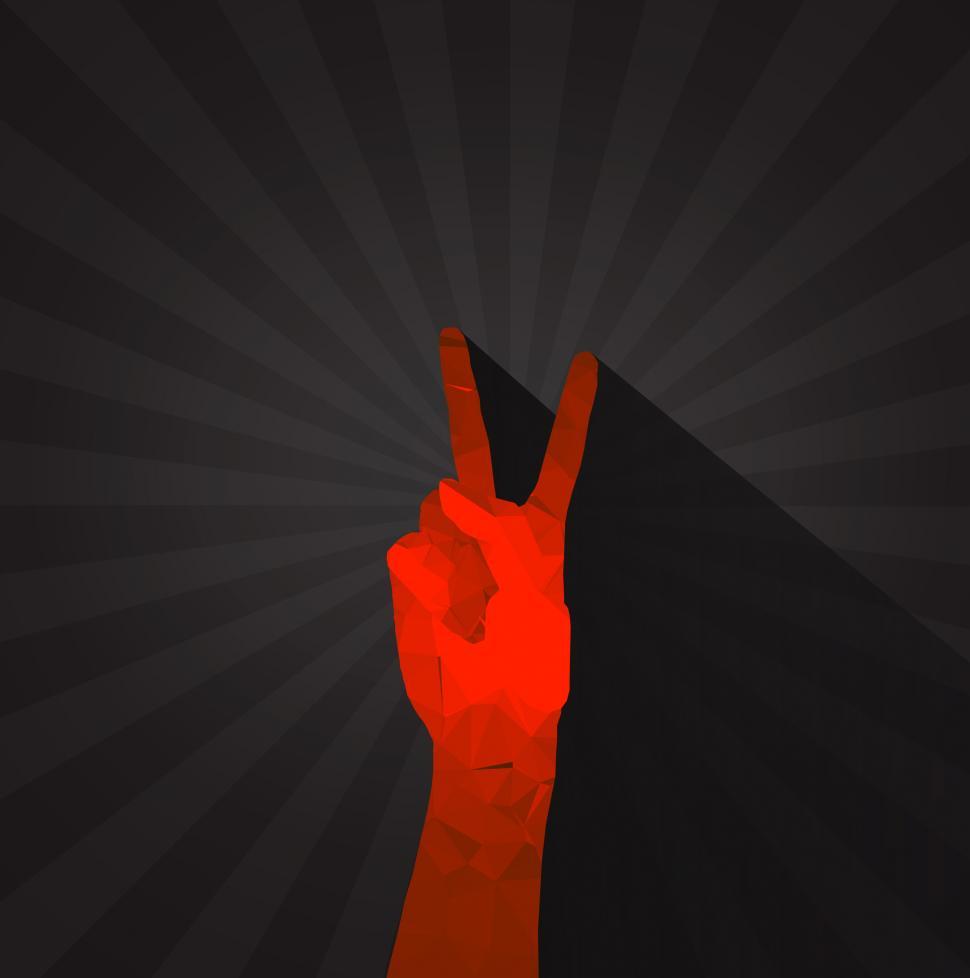 Free Stock Photo of Polygonal hand displaying victory sign | Download ...