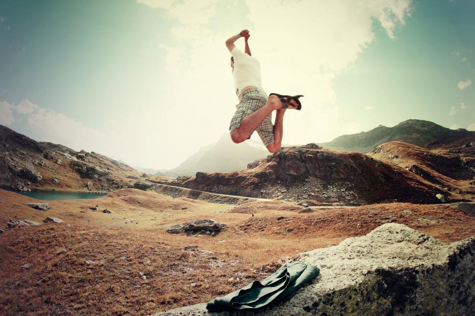 Free Stock Photo of Man jumping on rocks | Download Free Images and ...