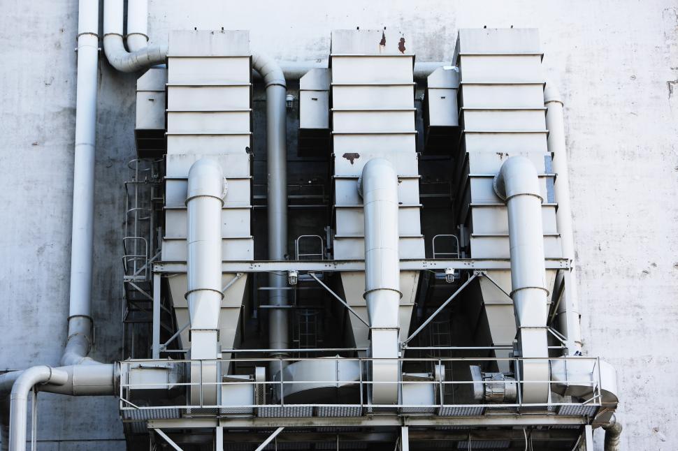 Free Stock Photo of Group of Pipes Attached to Side of Building ...