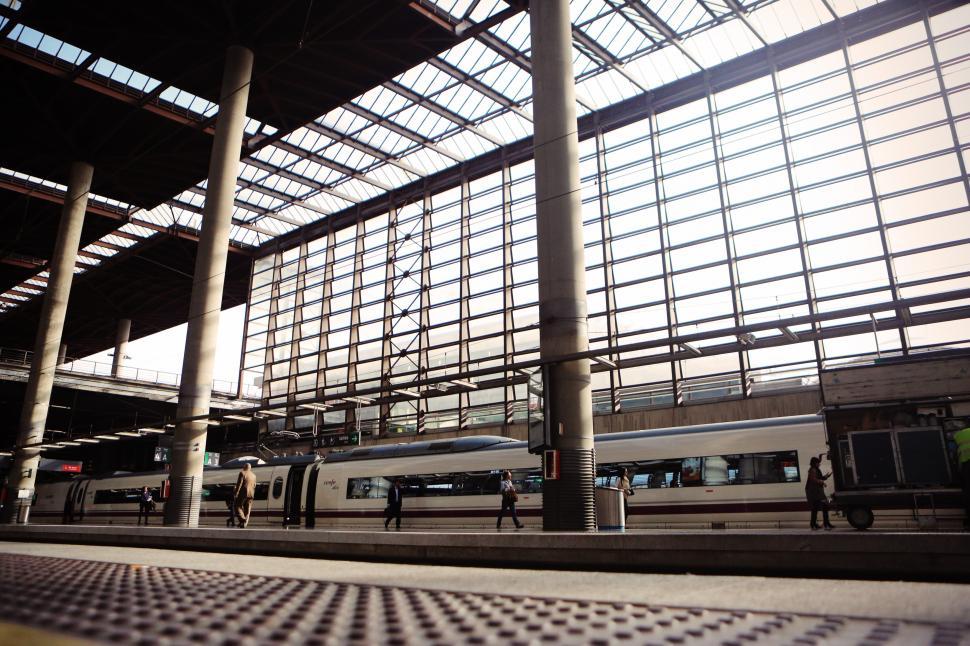Free Stock Photo of Train Station With Train Parked Next to Platform ...