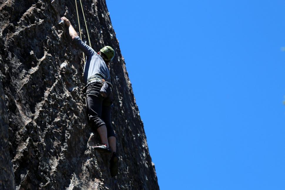 Free Stock Photo of Man Climbing Up Mountain | Download Free Images and ...