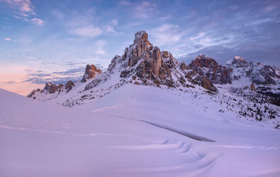 Free Stock Photo of Snow-Covered Mountain Under Blue Sky | Download ...