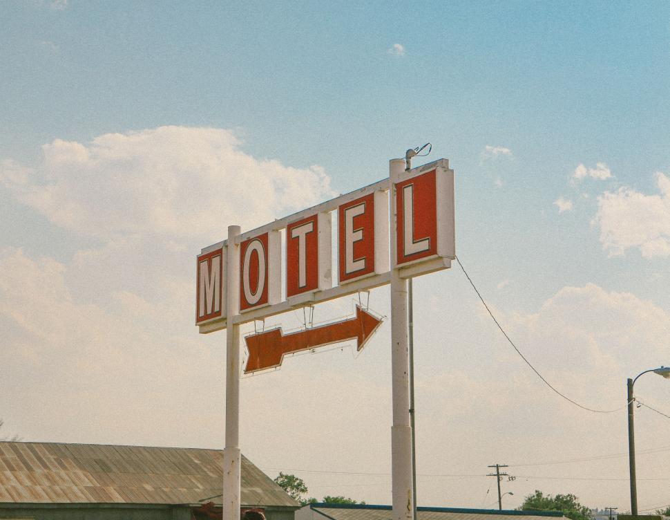 Free Stock Photo of Motel Sign With Arrow Pointing Left | Download Free ...