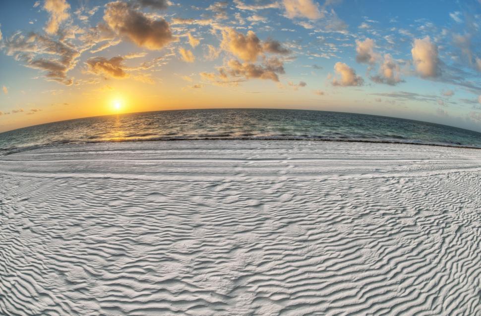 Free Stock Photo of Sun Setting Over Ocean on Beach | Download Free ...