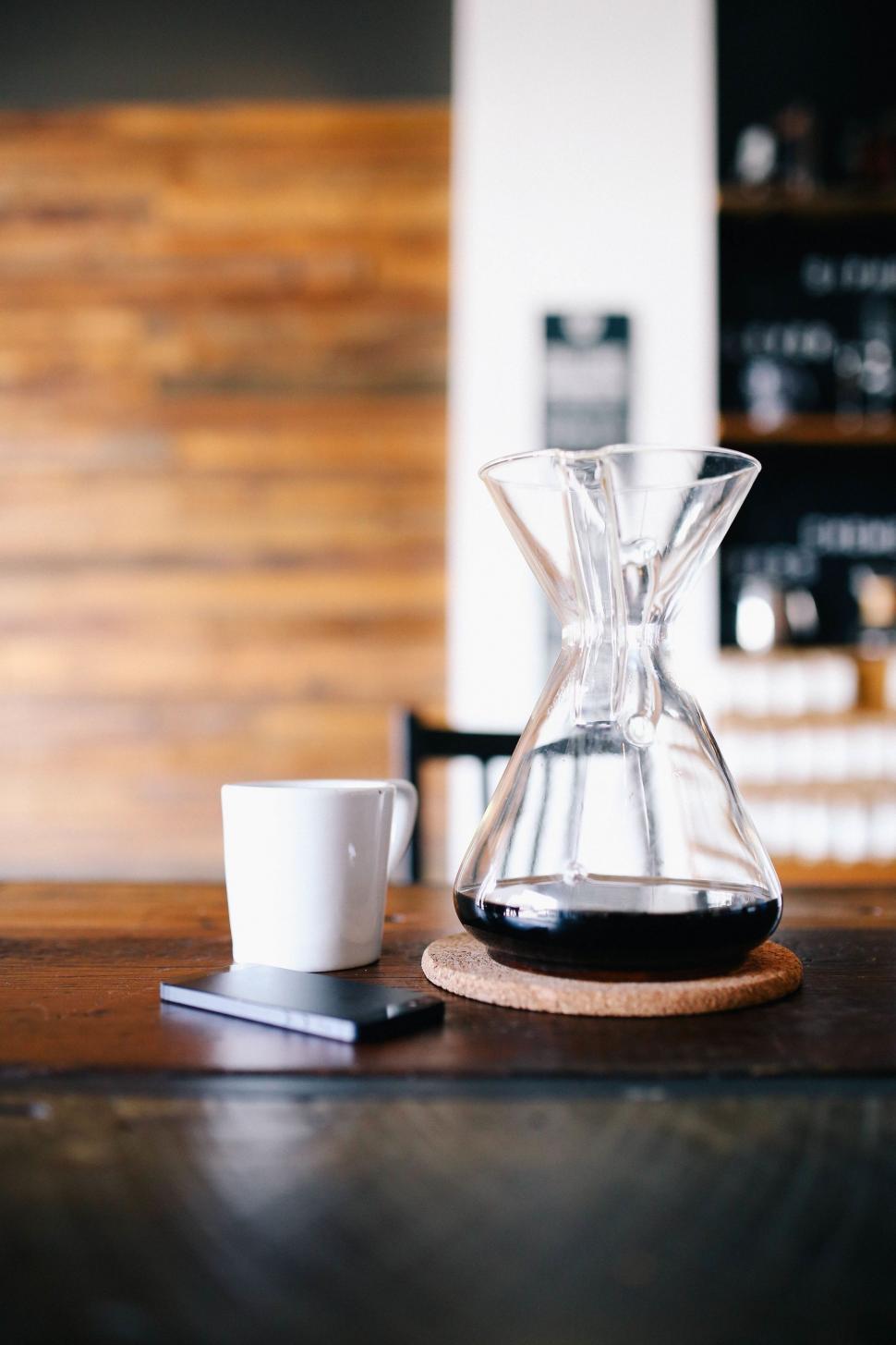 Free Stock Photo of Coffee Maker on Wooden Table | Download Free Images ...