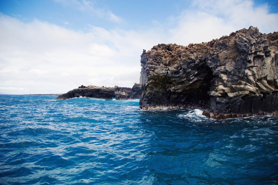 Free Stock Photo of Rock Outcropping in the Middle of the Ocean ...