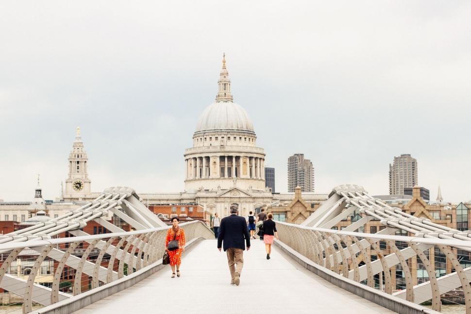 Free Stock Photo of Group of People Walking Across a Bridge | Download ...