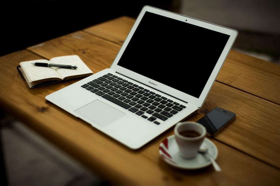 Free Stock Photo of Laptop Computer on Wooden Table | Download Free ...