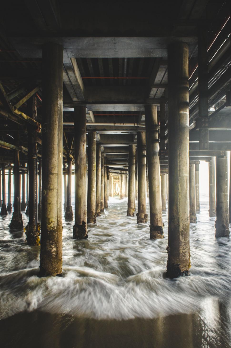 Free Stock Photo of Pier Filled With Water Under a Bridge | Download ...