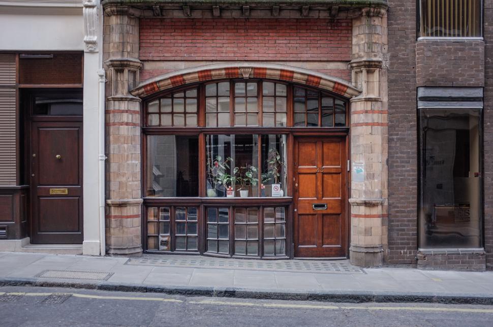 Free Stock Photo of Brick Building With Wooden Door and Windows ...