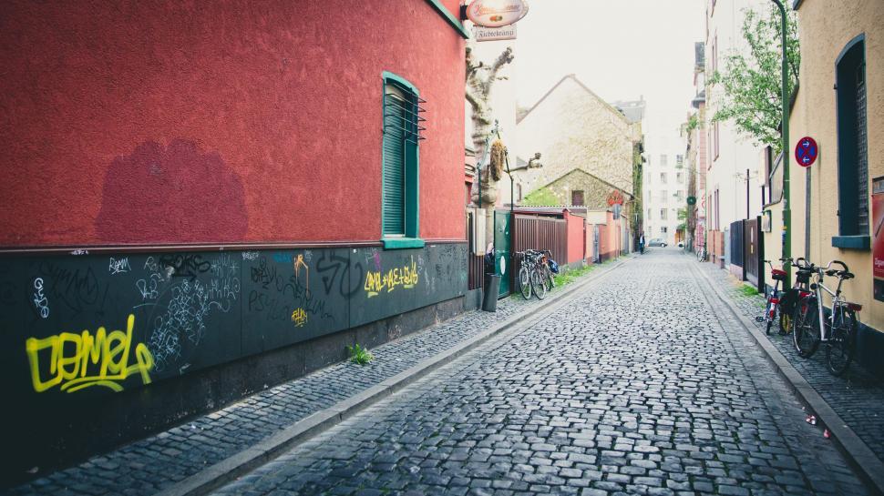 Free Stock Photo of Brick Street With Graffiti | Download Free Images ...