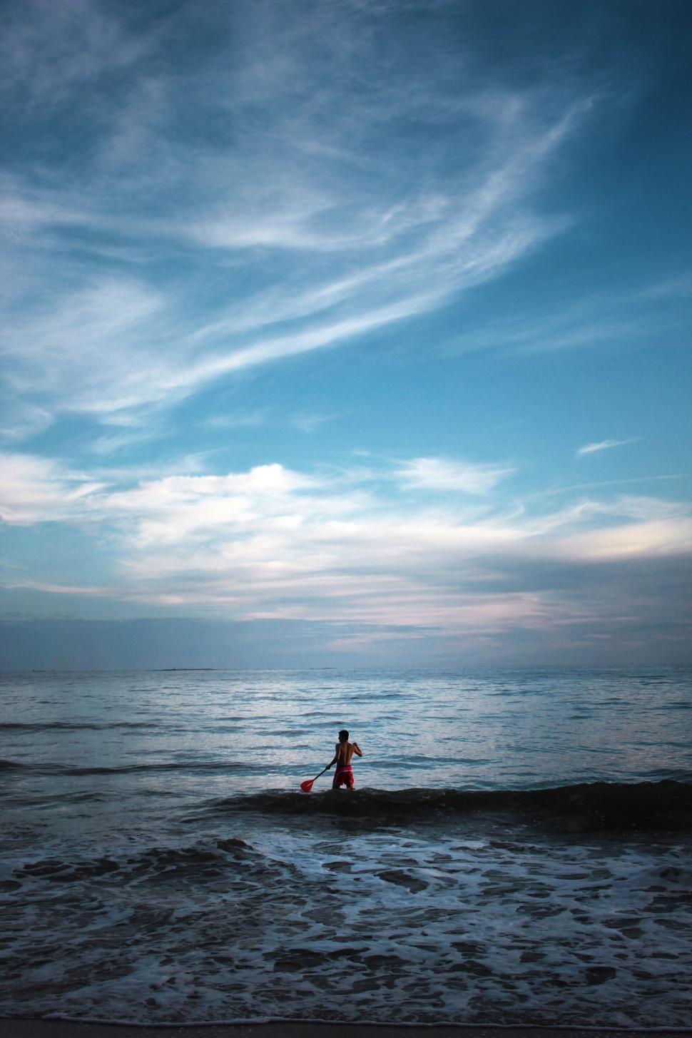 Free Stock Photo of Person Standing in Water at Beach | Download Free ...