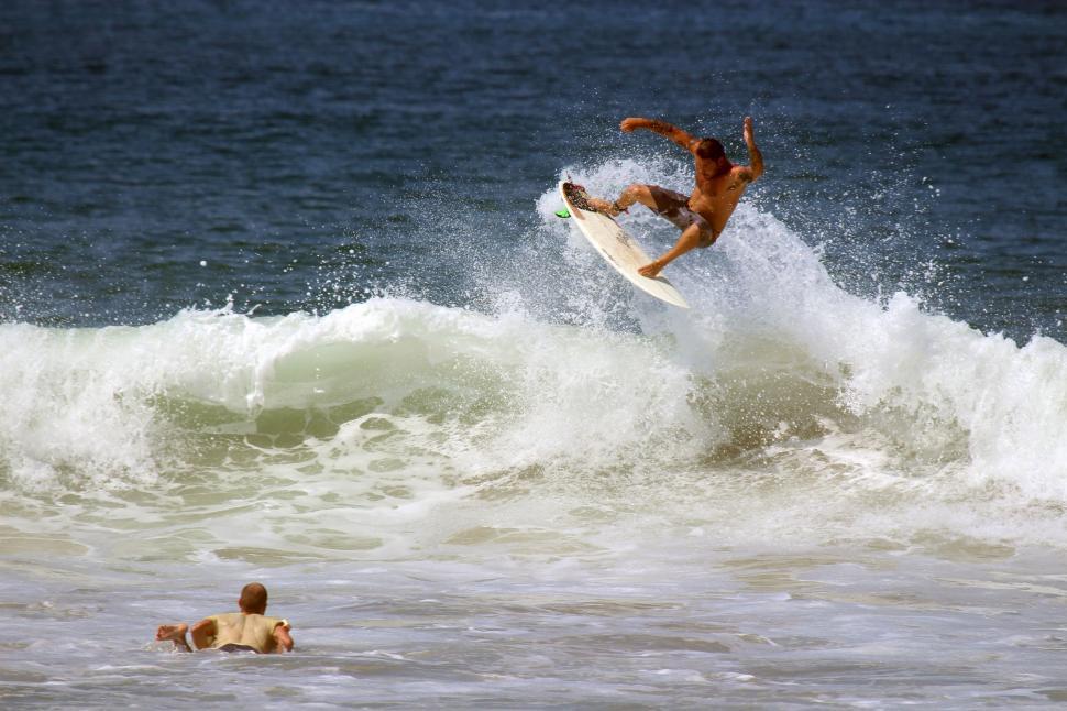 Free Stock Photo of Man Riding Wave on Surfboard | Download Free Images ...
