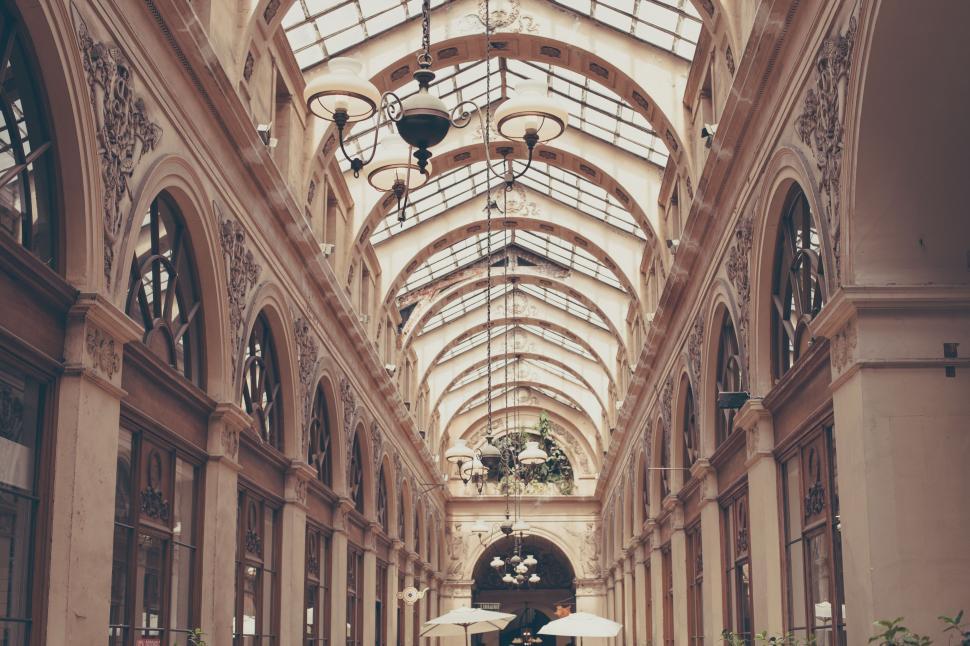 Free Stock Photo of Old Photo of a Large Building With Skylight ...