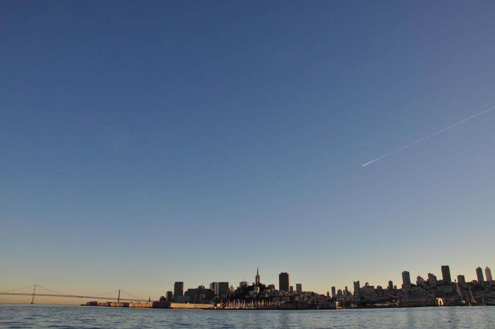 Free Stock Photo of City Skyline Overlooking Large Body of Water ...