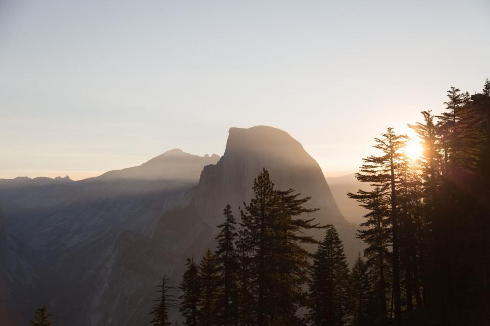 Free Stock Photo of Majestic Mountain Overlooking Forest of Trees ...
