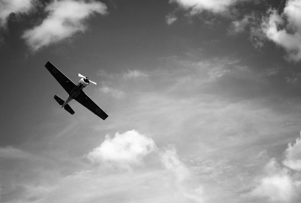 Free Stock Photo of Small Airplane Flying Through Cloudy Sky | Download ...