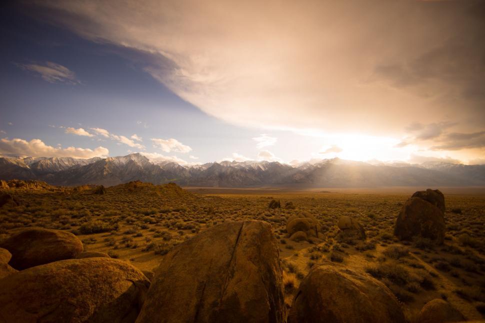 Free Stock Photo of Desert Landscape With Rocks and Mountains ...