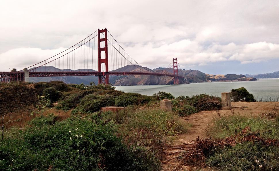 Free Stock Photo of A View of the Golden Gate Bridge From a Trail ...