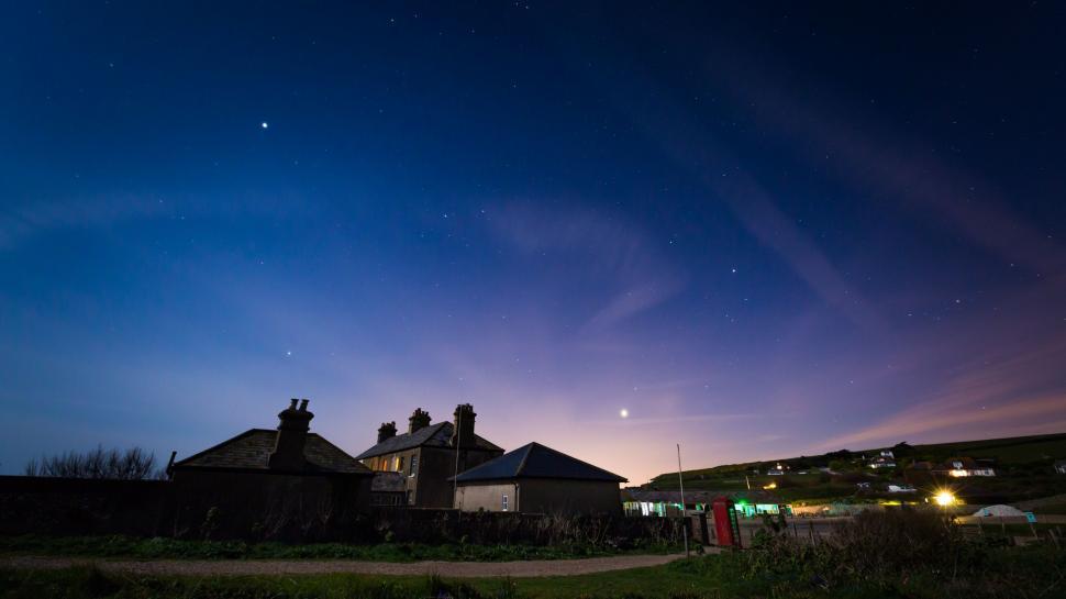 Free Stock Photo of Night Time View of Building With Sky in Background ...