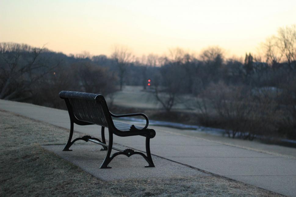 Free Stock Photo of Park Bench Alongside Road | Download Free Images ...