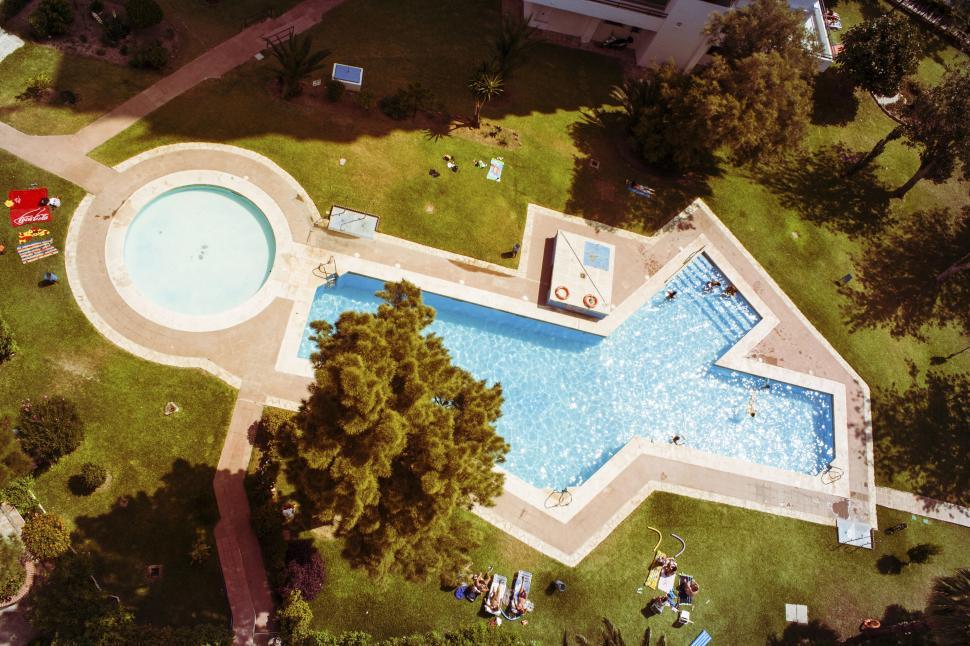 Free Stock Photo of Aerial View of Swimming Pool in Park | Download ...