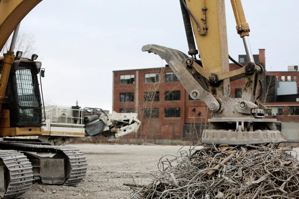 Free Stock Photo of Bulldozer Digging Through Pile of Branches ...