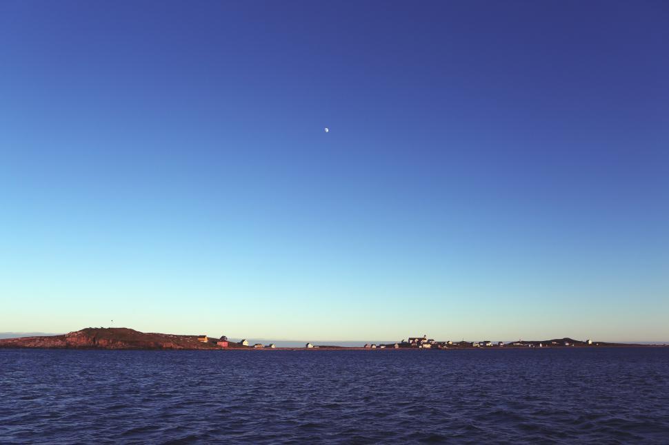 Free Stock Photo of Body of Water With Small Island in Distance ...