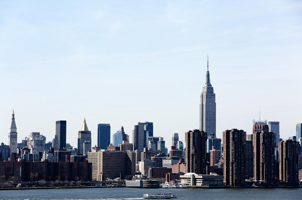 Free Stock Photo of City Skyline Overlooking Vast Body of Water ...