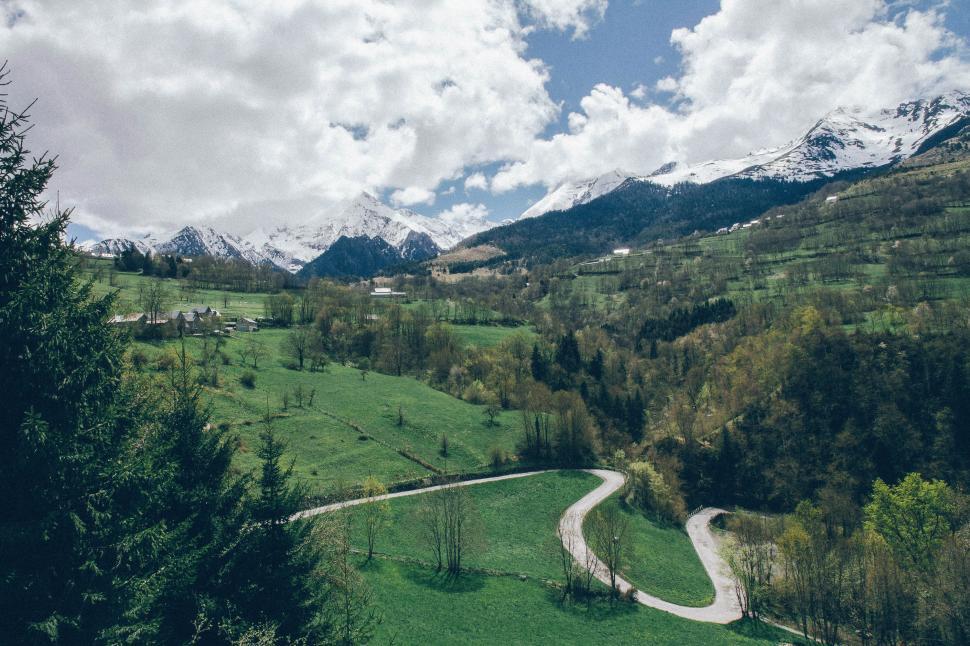 Free Stock Photo of mountain valley landscape mountains sky forest ...