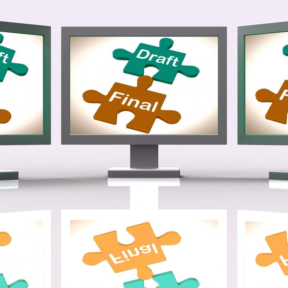 Free Stock Photo of Draft Final Puzzle Shows Write And Rewrite ...