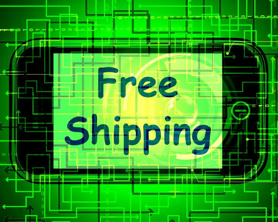 Free Stock Photo of Free Shipping On Phone Shows No Charge Or Gratis ...