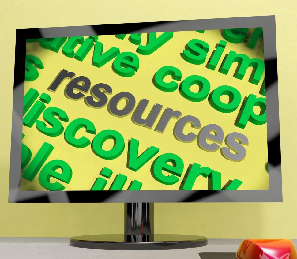 Free Stock Photo of Resources Word Screen Shows Funds Assets And ...