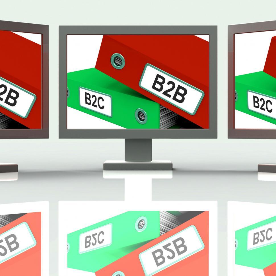 Free Stock Photo of B2B And B2C Screen Mean Company Partnerships Or ...