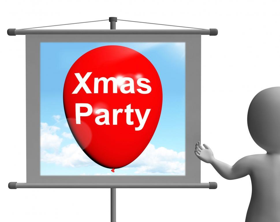 Free Stock Photo of Xmas Party Sign Shows Christmas Festivity and ...